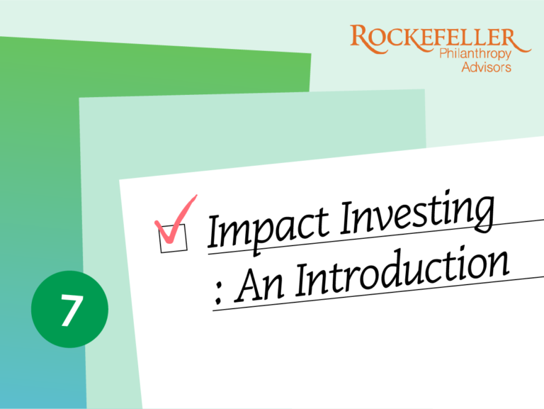 필란트로피 로드맵 : 임팩트 투자: 소개의 글